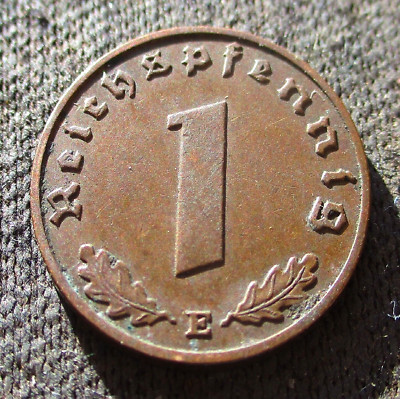 OLD COIN OF THIRD REICH NAZI GERMANY 1 REICHSPFENNIG 1938 E DRESDEN | eBay