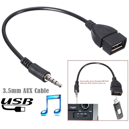 1Pc 3.5mm male audio AUX jack to USB 2.0 type a female converter ...