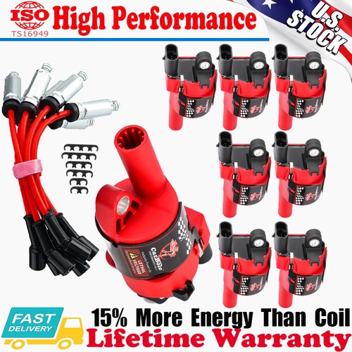 8x Ignition Coils UF414 &748UU Spark Wire Pack For GMC Chevy Silverado ...