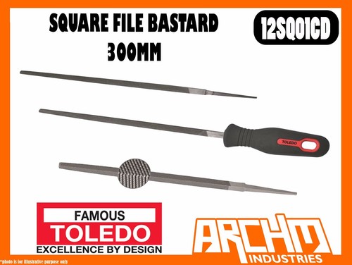 TOLEDO 12SQ01CD - SQUARE FILE BASTARD - 300MM - TAPERED WIDTH DOUBLE ...