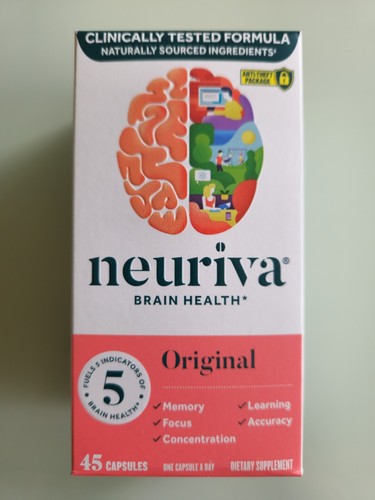 Neuriva Brain Health Original 5 Fuel for Memory Focus Concentration 45 ...
