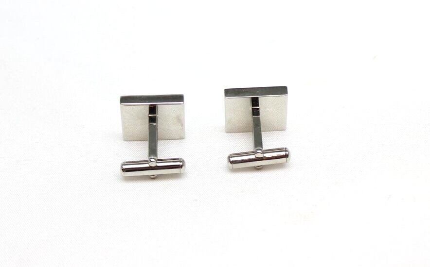 WEH Hayward Pair of Gold Stripe Silver Square Bullet Back Cufflinks 5/8 ...