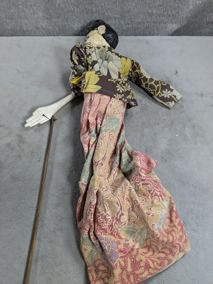 Antique Female Java Indonesian Hand Made Rod Puppet - Missing Arm | eBay