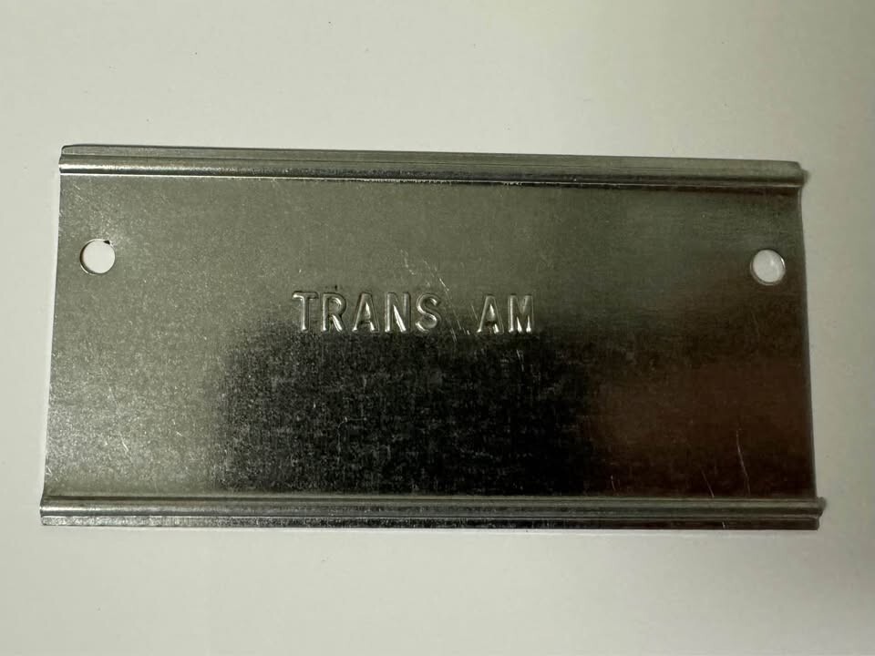 TRANS AM MOPAR FENDER TAG Cuda Charger GTX Roadrunner Hemi Dart 69 70 ...