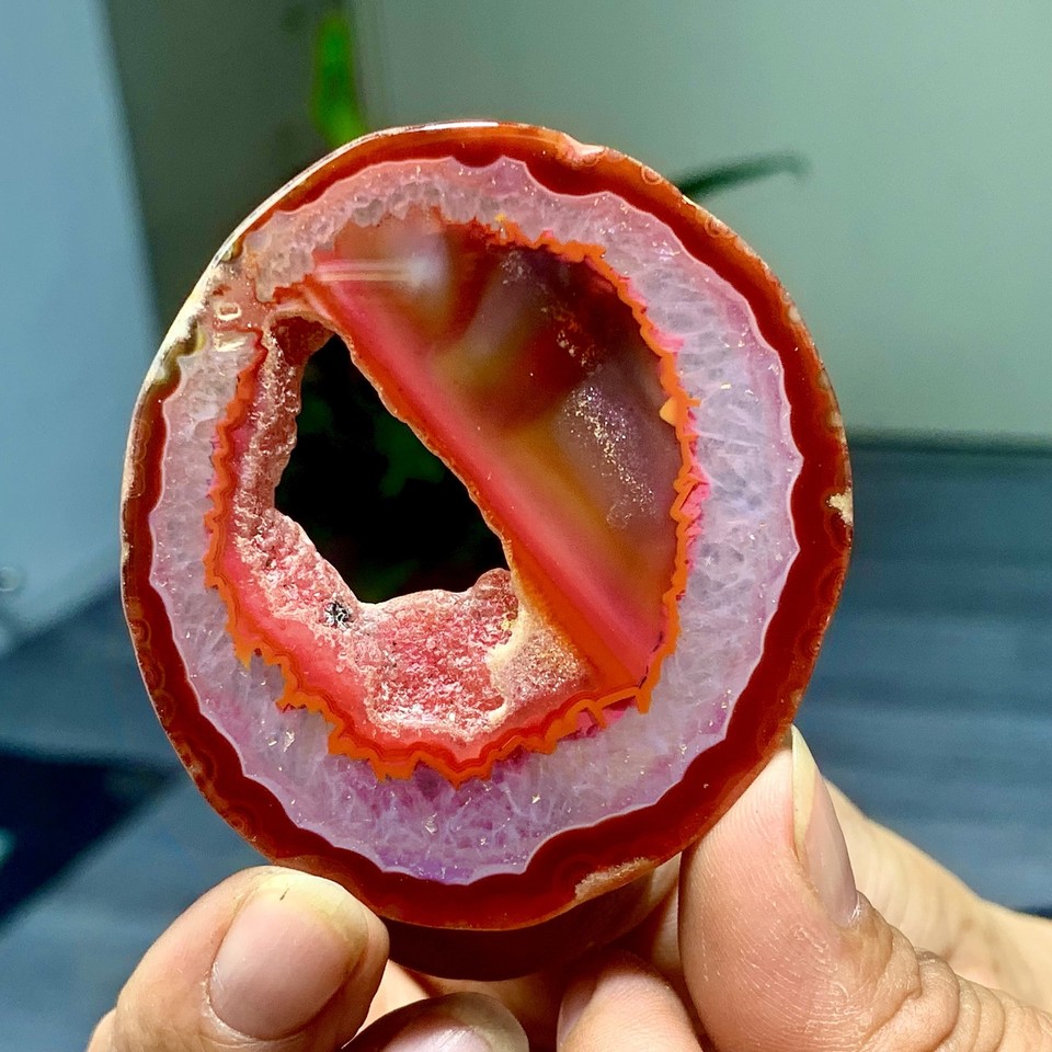 29G Natural Beautiful Agate Geode Druzy Slice Extra Large Gemstone | eBay