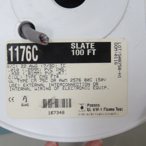 ALPHA WIRE 1176C Qty of 40 per Lot 6C 22GA PVC 22AWG (7/30) TC .010 PVC ...