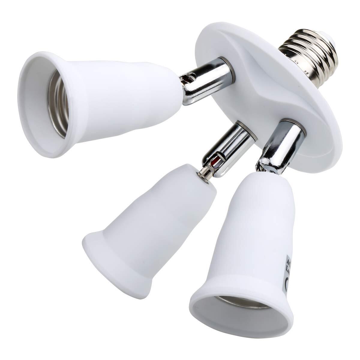 Toplimit 3 in 1 Light Bulb Socket Splitter E26/E27 Multi Light Socket ...