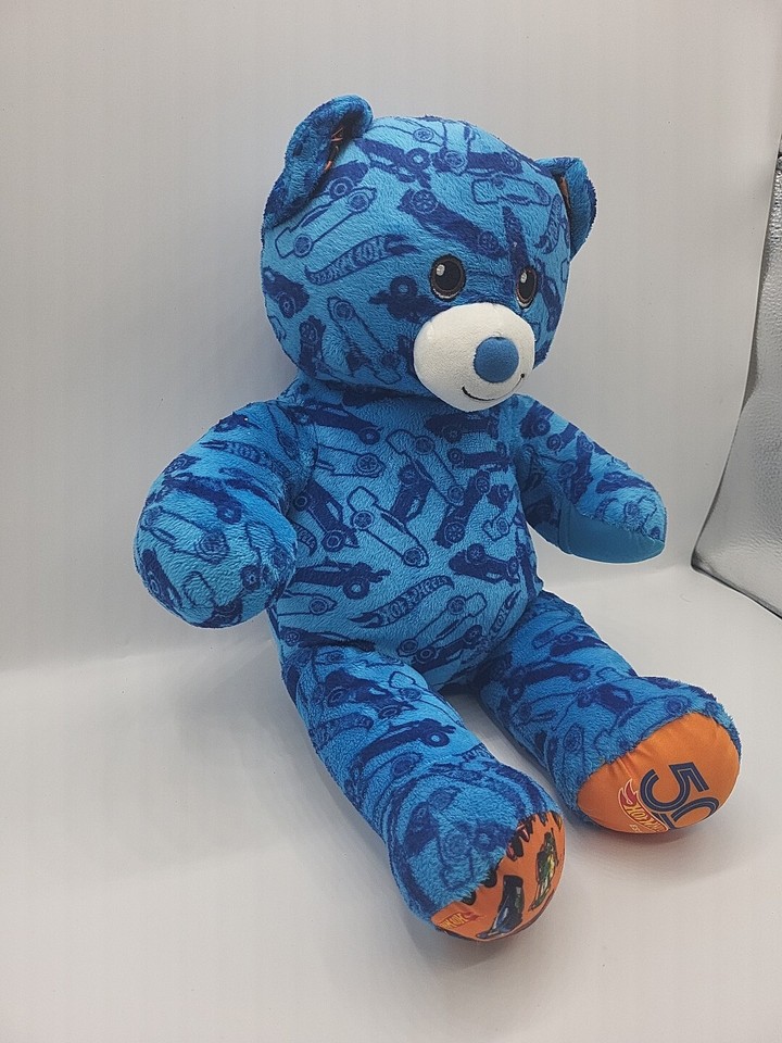 Build-A-Bear Workshop 16" Plush Hot Wheels Print 50th Anniversary Teddy ...