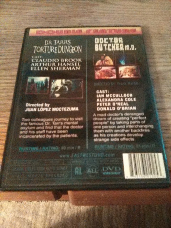 DOCTOR BUTCHER M.D. / DR. TARR'S TORTURE DUNGEON DVD DOUBLE FEATURE ...