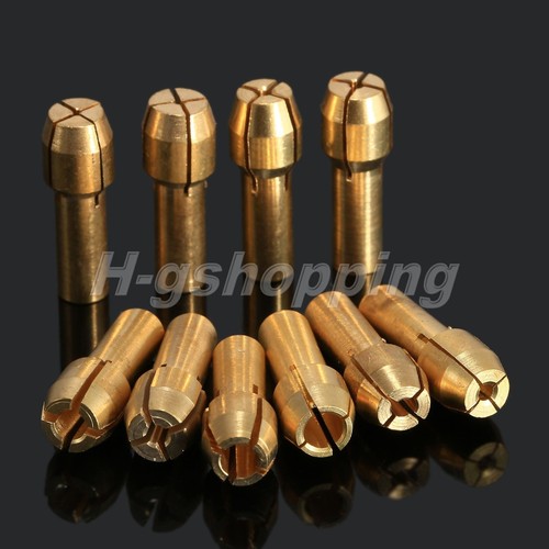 Useful 10Pcs 0.5mm-3.2mm Brass Collets 4.3mm Shank Grinder Power Rotary ...