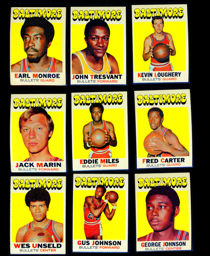 1971 Topps BALTIMORE (Washington) BULLETS team set NM - Complete! | eBay