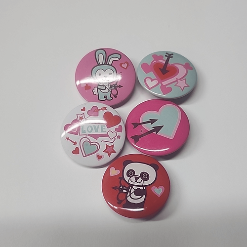 Pinback Button Pins Love Hearts Valentines Day Kids Flair Lot of 5 | eBay