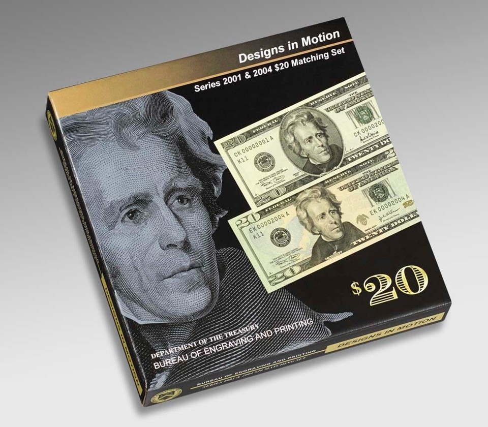 BEP $20 Designs in Motion Currency Set Serial #6958 in OGP W/COA (B1621 ...