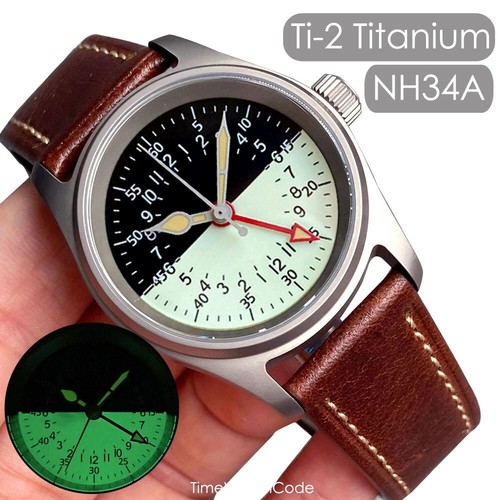 Titanium GMT Watch for Men NH34 Automatic Pilot Watches Waterproof ...