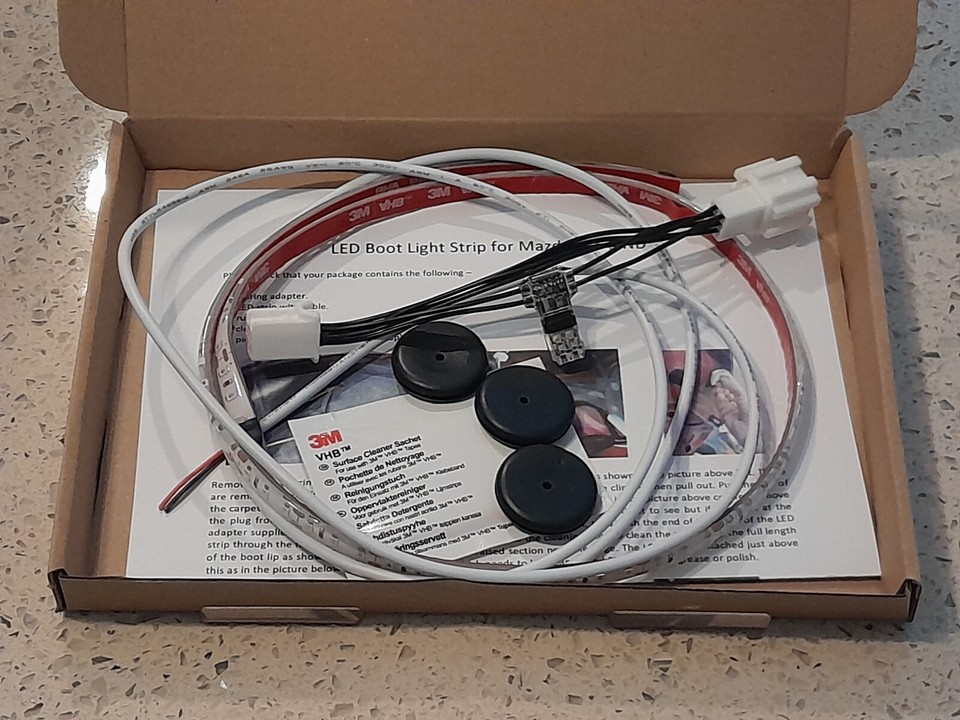 Mazda MX-5 Miata Mk4 ND 2024 onwards Red LED Boot Lid Strip. Easy ...