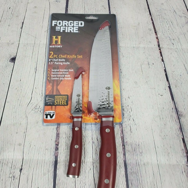 Forged in Fire Hammered Stainless Steel 2 Piece Chef Knife Set | eBay