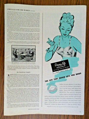 1947 Perma-Lift Bra Brassieres Ad The Lift that never lets you Down | eBay