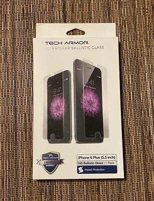tech armor screen protector Ultraclear Ballistic Glass iPhone 6 Plus (5 ...