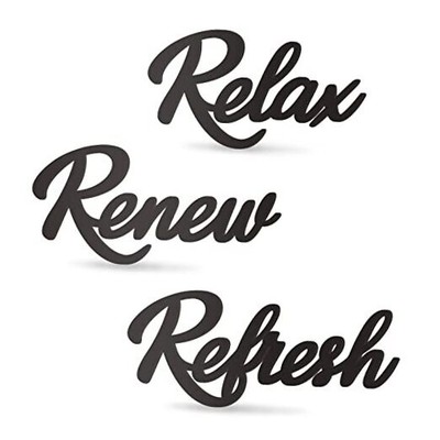3 Pieces Bathroom Decor Wooden Bathroom Sign Relax Renew Refresh Sign ...