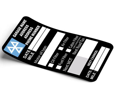 60 x CUSTOM Personalized YOUR MOT GARAGE SERVICE Oil Change Reminder ...