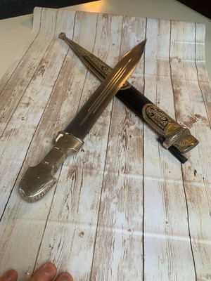 Vintage Arabic Dagger Sword 22" Sheath Sterling Silver Handmade Turkish ...