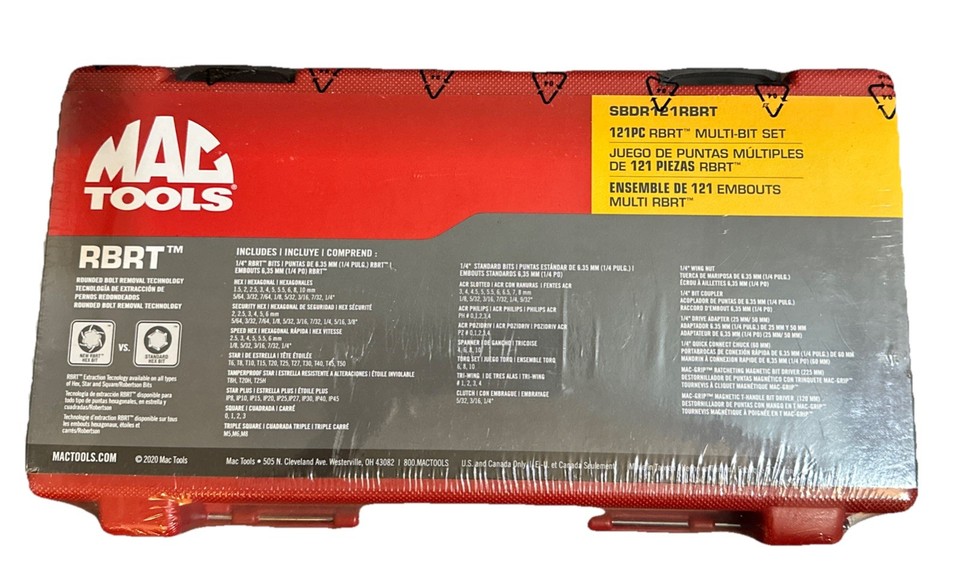 MAC tools 121-PC. R.B.R.T.™ Mac-Grip™ Ratcheting Screwdriver and Bit ...
