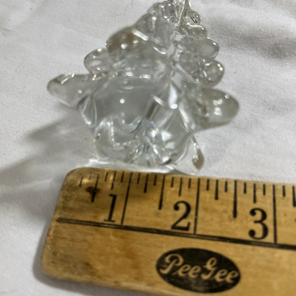 Silvestri Glass Christmas Tree Figurine 4” & Sleigh Candy Dish Holiday ...