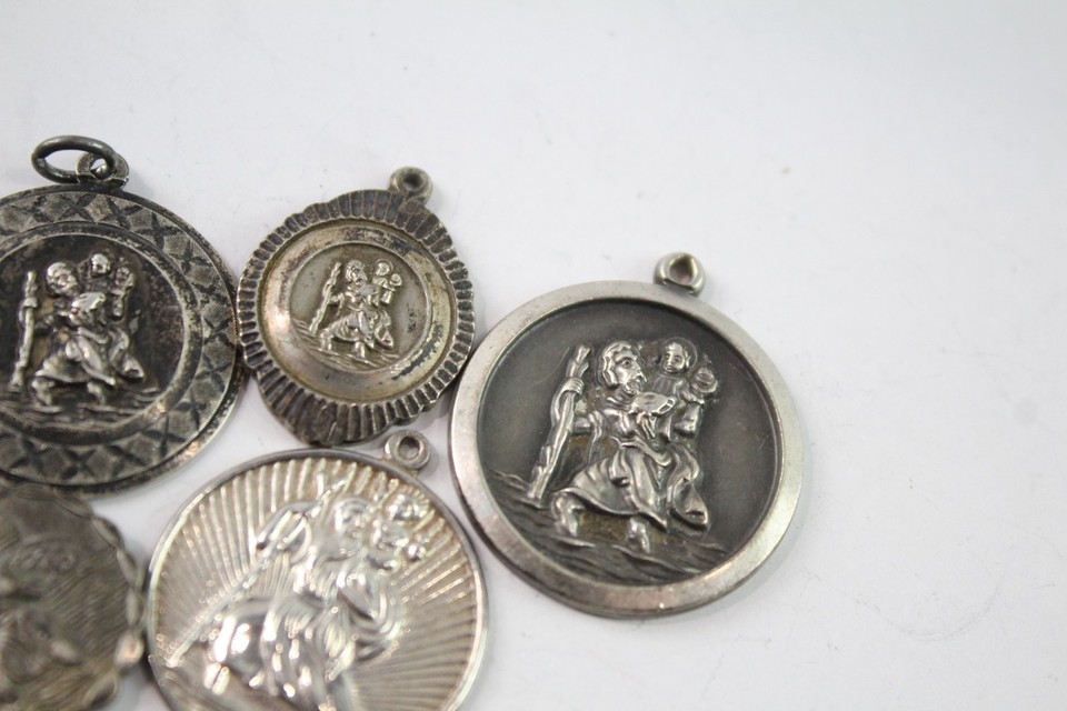 Sterling Silver Pendants St Christopher Georg Jensen Cutwork Protect x ...