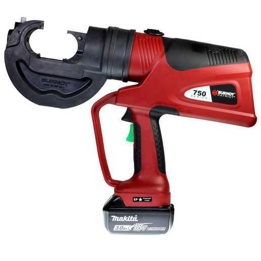 Burndy PAT750LI Hydraulic Battery Rubber Covered Head Crimping Tool for ...