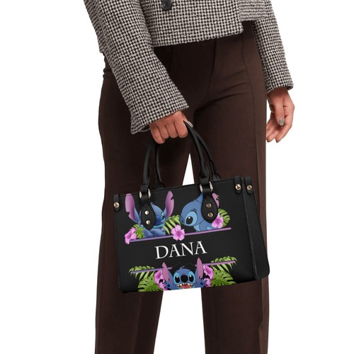 Custom Name Stitch Disney Bag, Lilo And Stitch Leather Handbag & Wallet ...