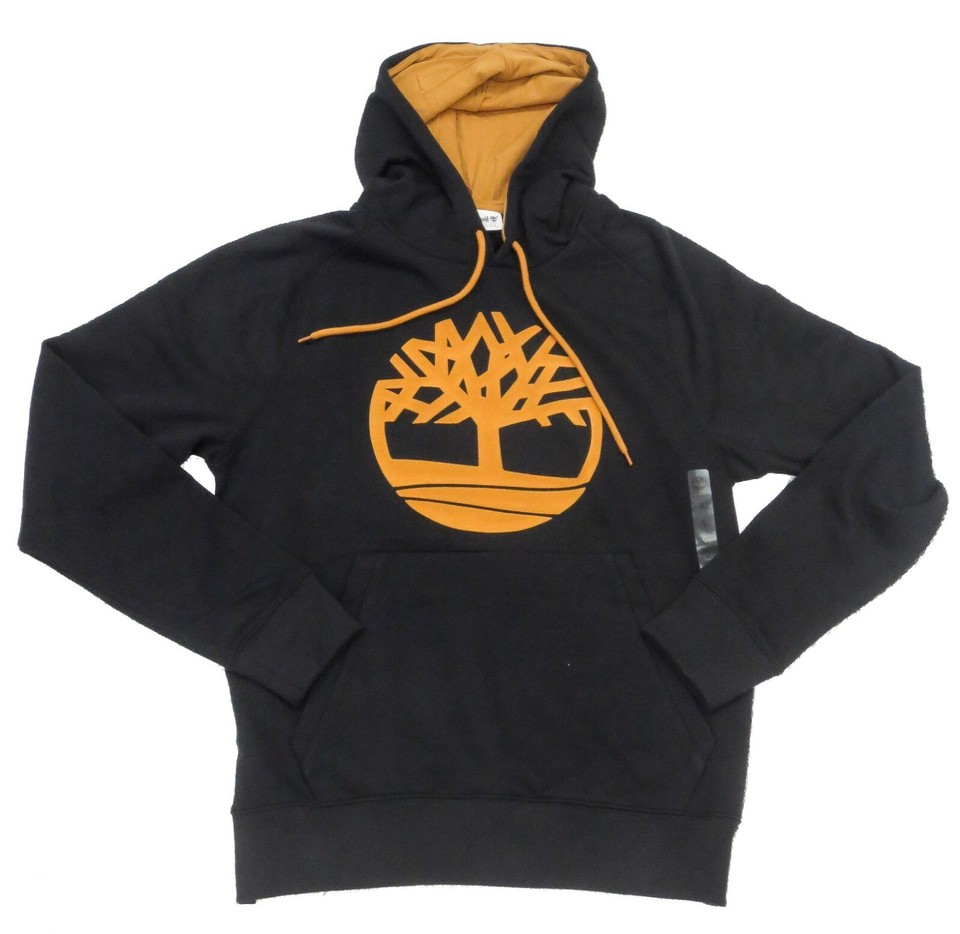 Timberland Mens Essential Tree Logo Hoodie Sweatshirt Wheat Black Gray ...
