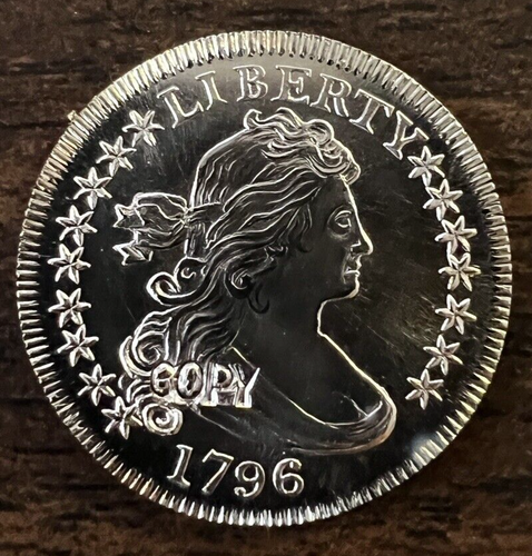1796 Liberty Quarter Silver Dollar Ron Landis GMM "Copy" on Obverse w ...
