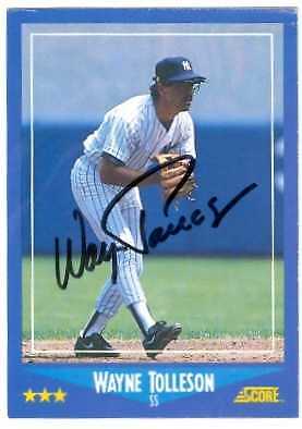 Wayne Tolleson autographed baseball card (New York Yankees) 1988 Score ...
