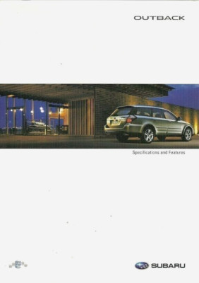 Subaru Outback Specifications 2006-07 UK Market Foldout Brochure 2.5 3. ...