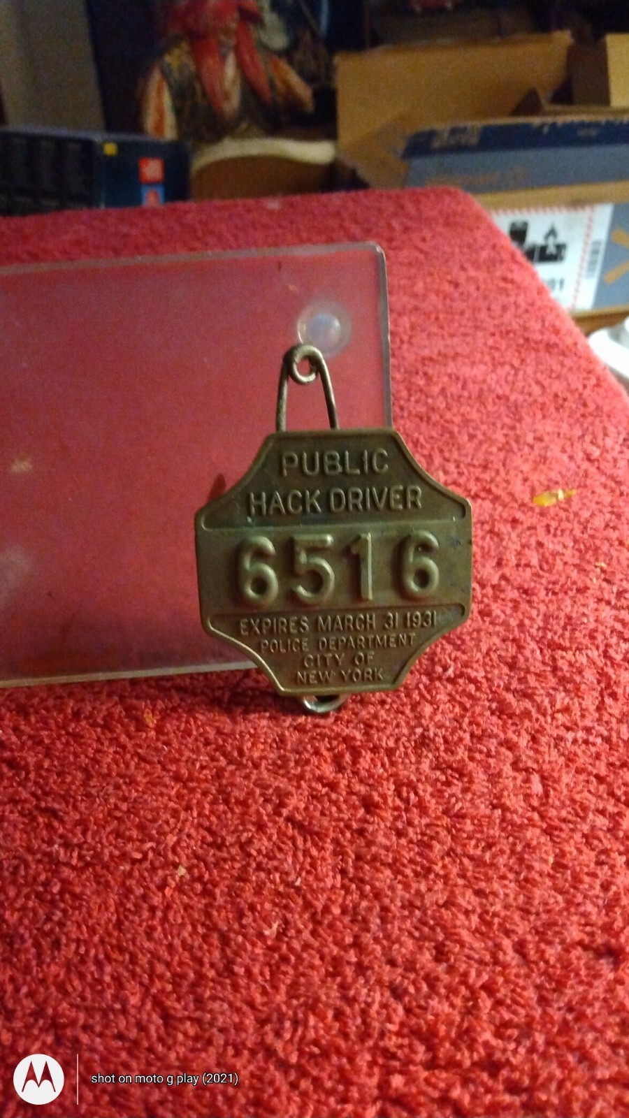 Antique Public Hack Driver Police Dept. City Of New York 1931 Driver ...