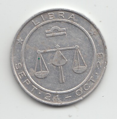 Libra astrological good luck aluminum token 29 | eBay
