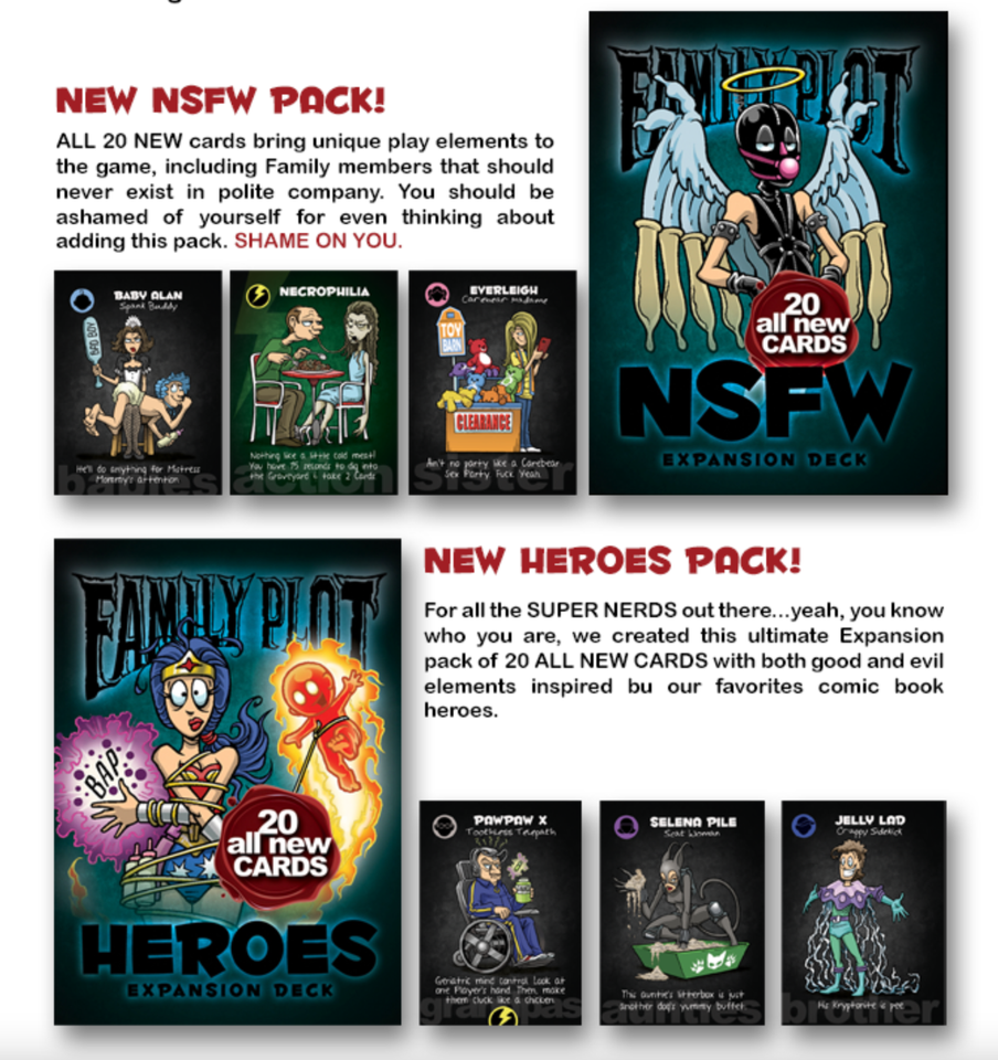 FAMILY PLOT 2 Card Game with ALL EXPANSION DECKS! NIB from the CREATORS ...