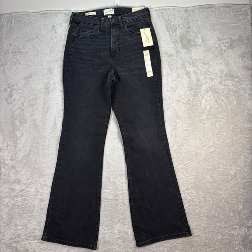 Universal Thread High Rise Flare Jeans Black Wash Denim Comfort Size 6R ...