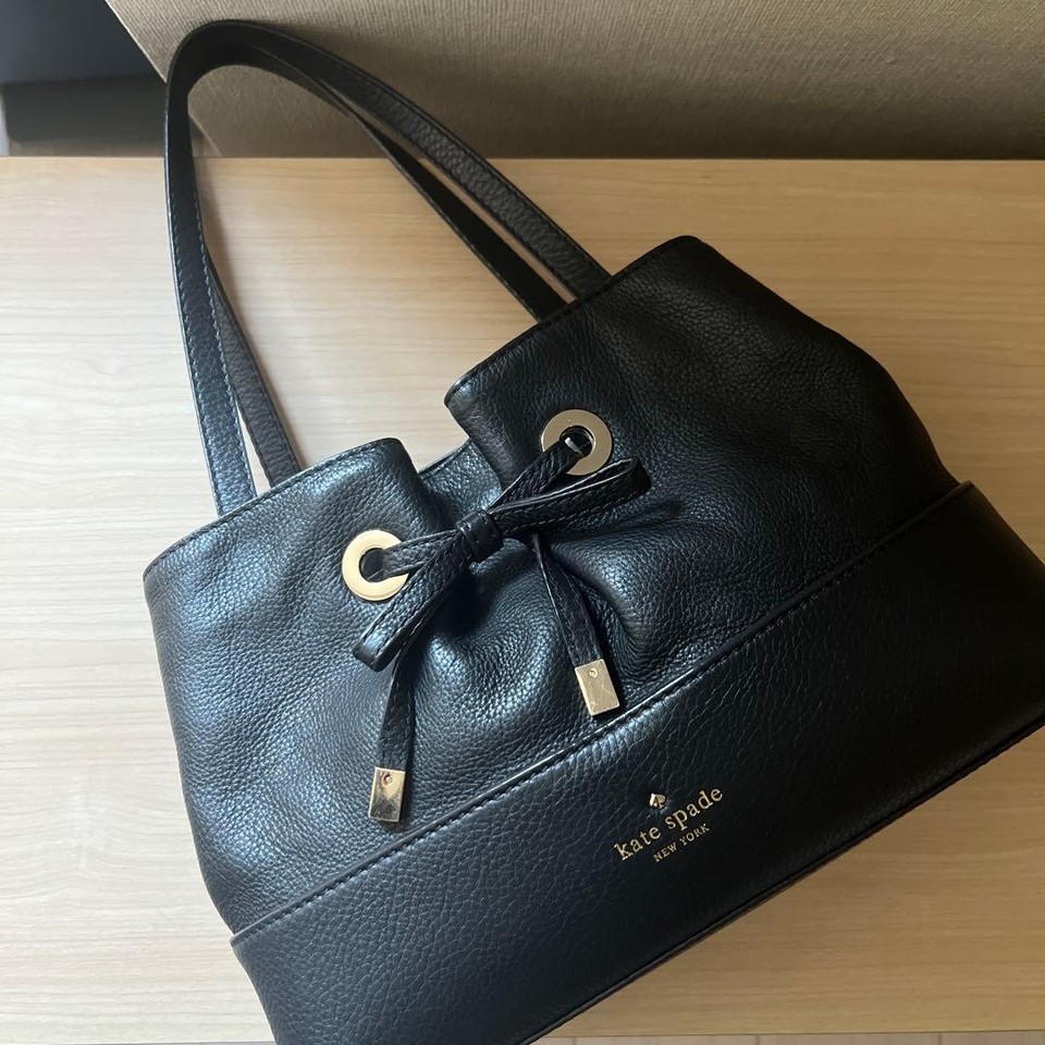 Kate Spade Black Leather Tote Bag Handbag Casual Women's Pre-Owned From ...