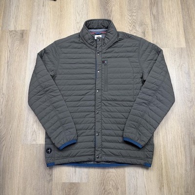 Relwen Jacket Mens Large Gray Windzip Quilted Snap Insulated Puffer ...