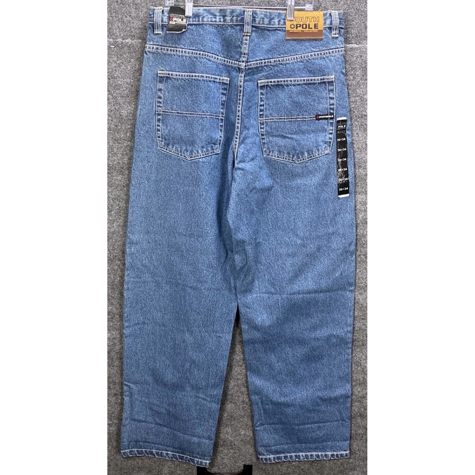 Southpole Authentic Collection Men's Baggy Jeans Super Blue, Size 36 X ...