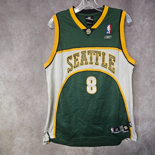 RARE Vintage NBA Reebok Seattle Supersonics Luke Ridnour 8 Jersey Youth ...