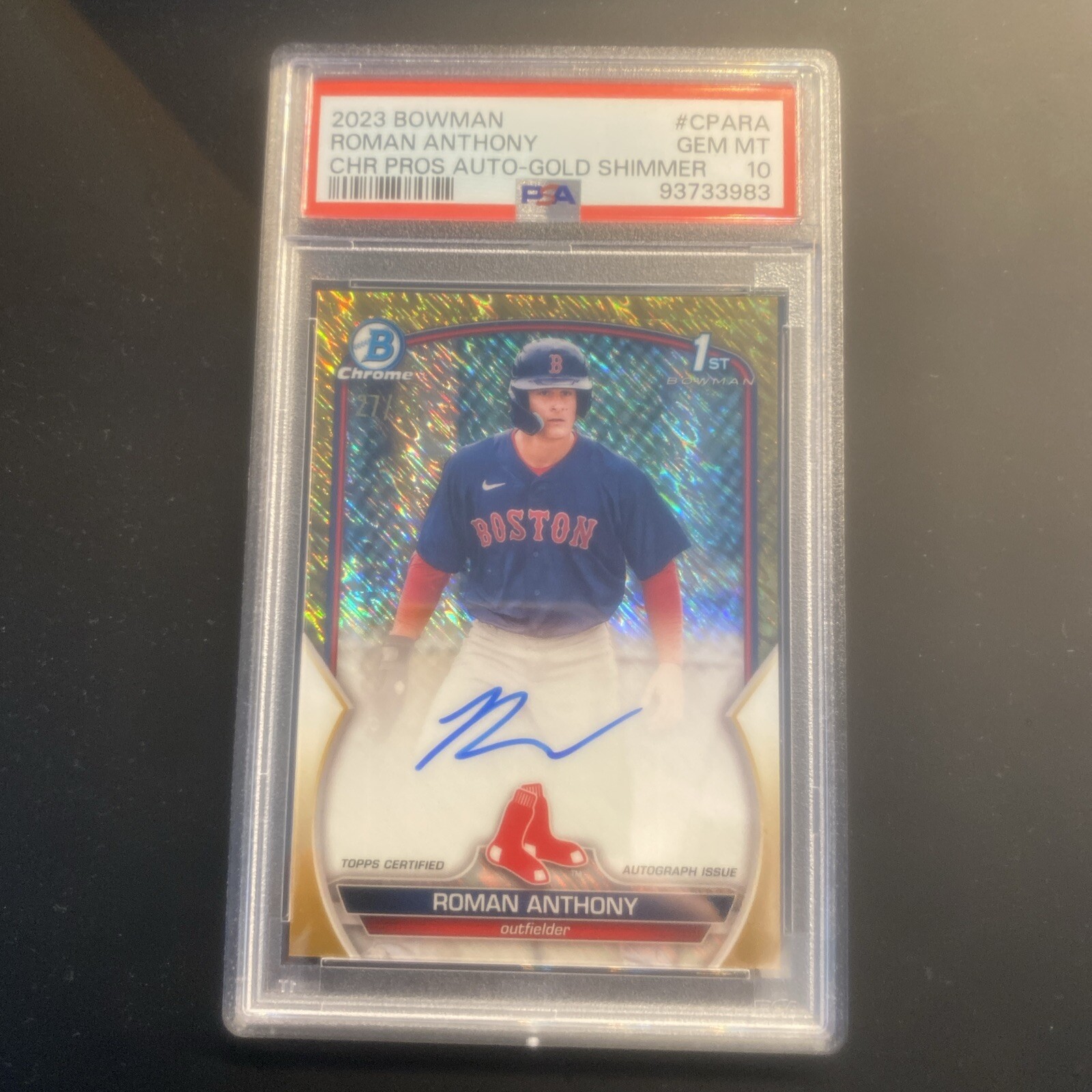 2023 Bowman Roman Anthony RC Auto Gold Shimmer 1st Bowman PSA 10 Red ...
