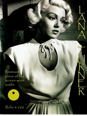 RARE! “Lana Turner" Remnant of Screen Worn Outfit Encapsulated COA | eBay