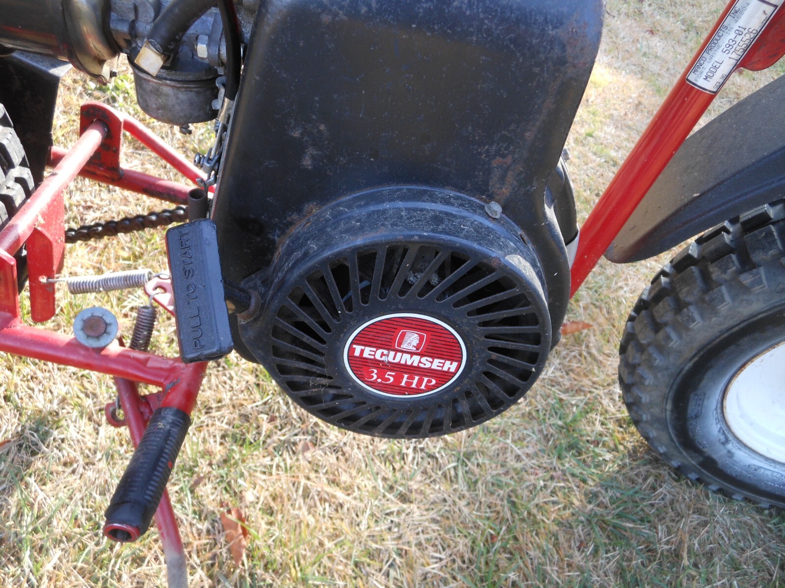 Vintage Manco Model 593-01 Mini Bike Tecumseh 3.5 Horse Thunderbird ...