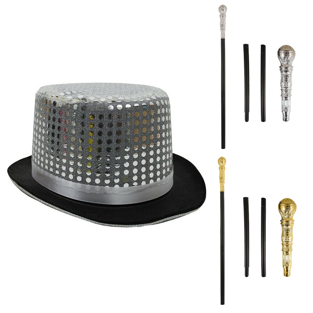 ADULTS HAT & CANE COSTUME SET RINGMASTER CABARET THEATRE SHOW DANCE ...