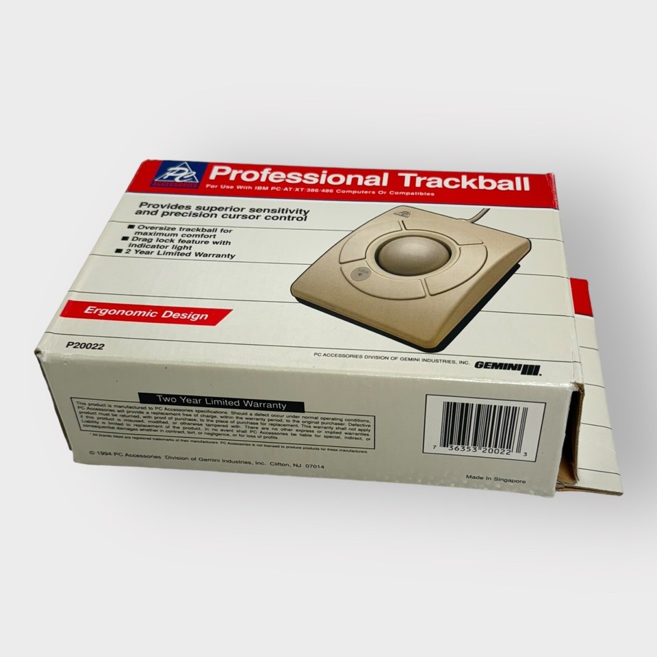 Professional Trackball Serial Mouse Vintage Track Pad Ball PC ...