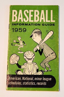 1959 BASEBALL INFORMATION GUIDE MLB AND MINOR LEAGUE SCHEDULES,STATS ...