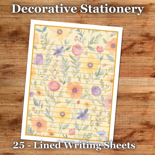 25 Sheets Decorative Paper Letter Writing Paper Color Stationery - Cute ...