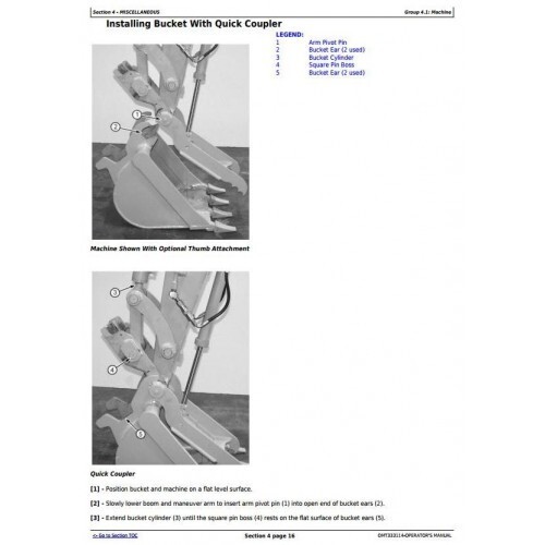 JOHN DEERE 50G COMPACT EXCAVATOR W.FT4 OPERATE & MAINTENANCE MANUAL PDF ...